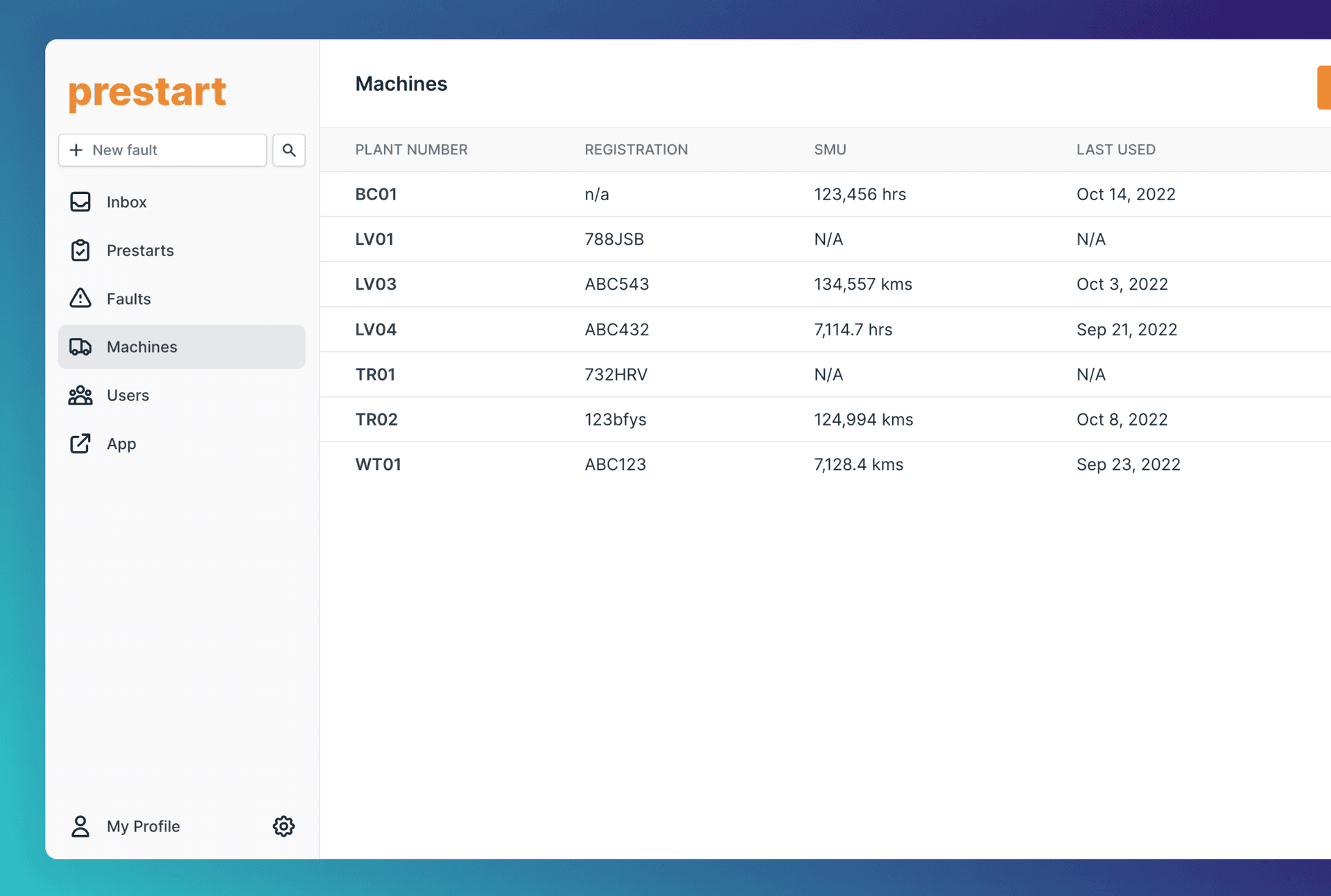 Prestart App | Checklist and fault reporting